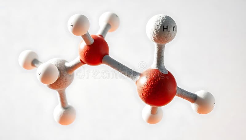Ethanol Molecular Model: a Detailed 3D Representation of Ethanol S Chemical Structure Stock ...