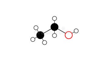 Ethanol Molecule, Structural Chemical Formula, Ball-and-stick Model ...