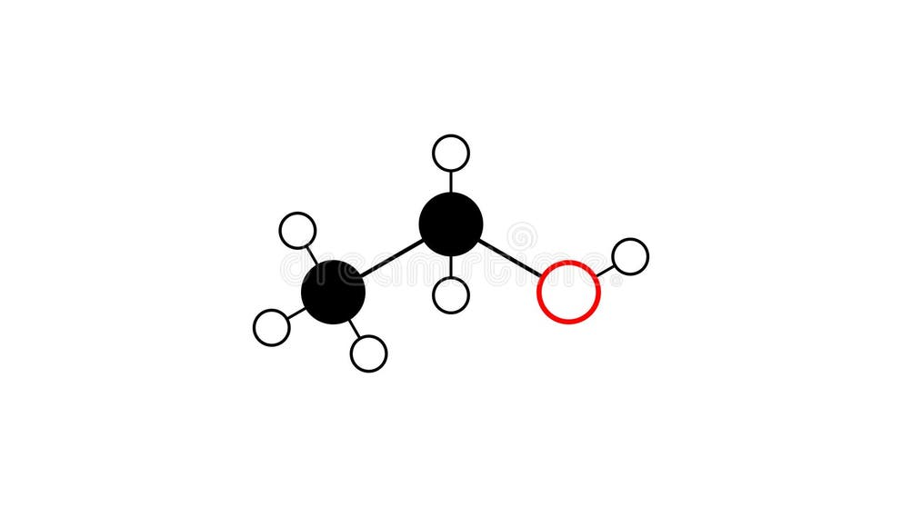 Ethanol Molecule, Structural Chemical Formula, Ball-and-stick Model ...