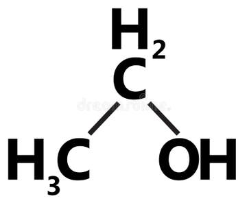Ethanol Molecule Structure Icon on White Background. Ethanol Sign. Flat ...