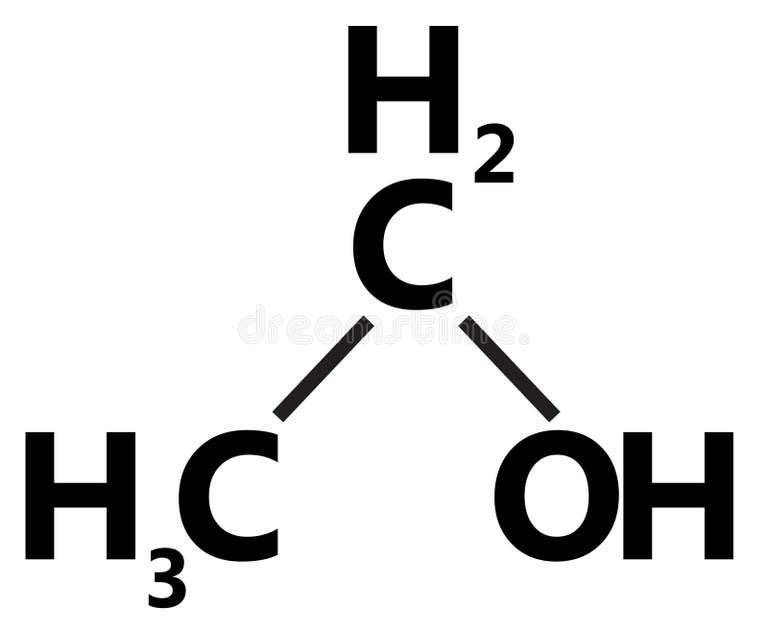 Ethanol Molecule Structure Icon on White Background. Ethanol Sign. Flat ...