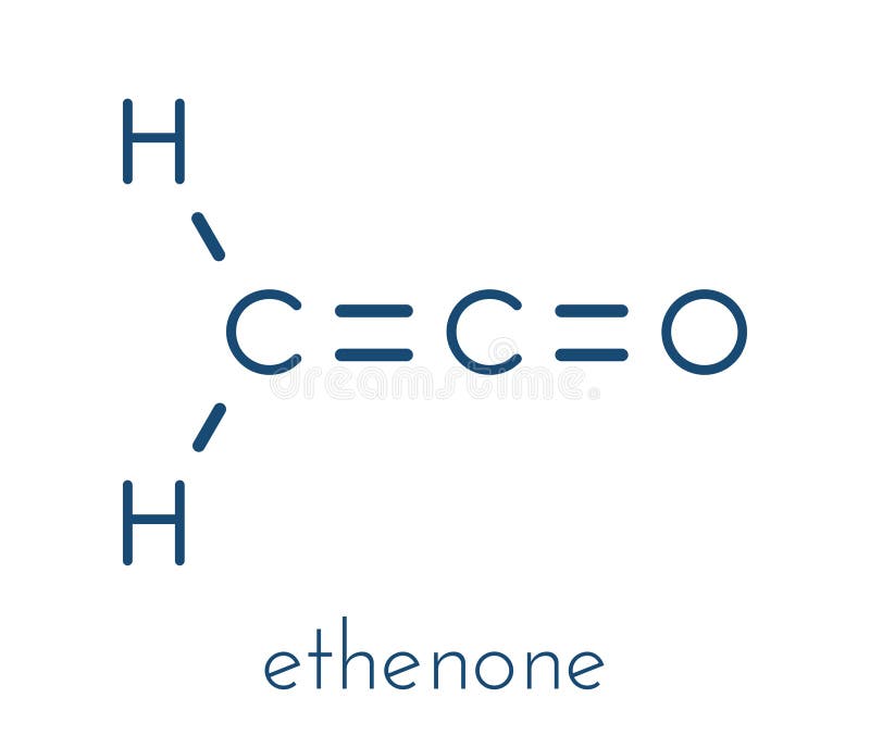 Ethenone or Ketene Molecule. 3D Rendering. Atoms are Represented As ...
