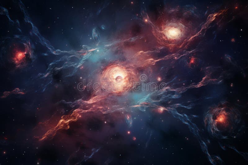 Ethereal 3D Galactic Cosmos Stock Illustration - Illustration of space ...