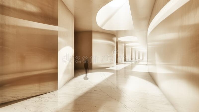Ethereal Abstract Architecture Infinite Corridors and Courtyards in ...
