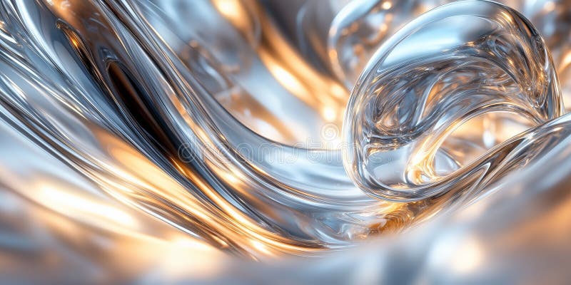 Ethereal Abstract Background with Liquid Chrome Swirls Stock Photo ...