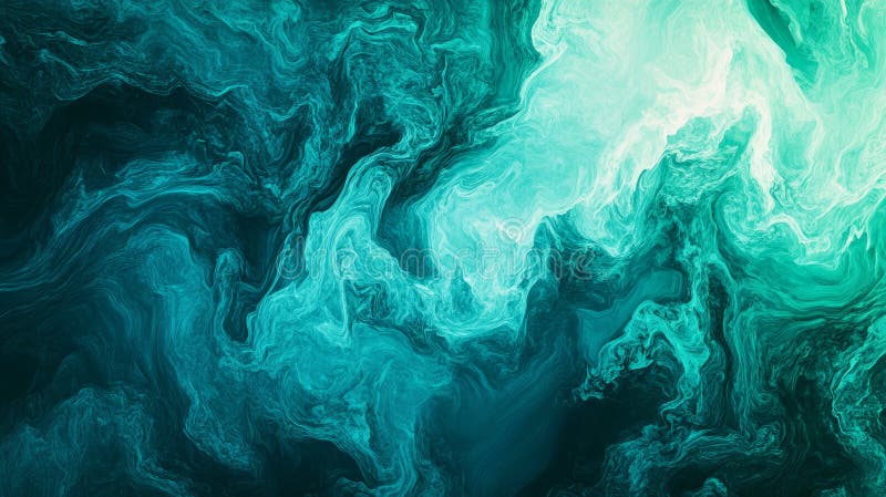 Ethereal Abstract Digital Background in Deep Cyan and Ocean Green Hues ...