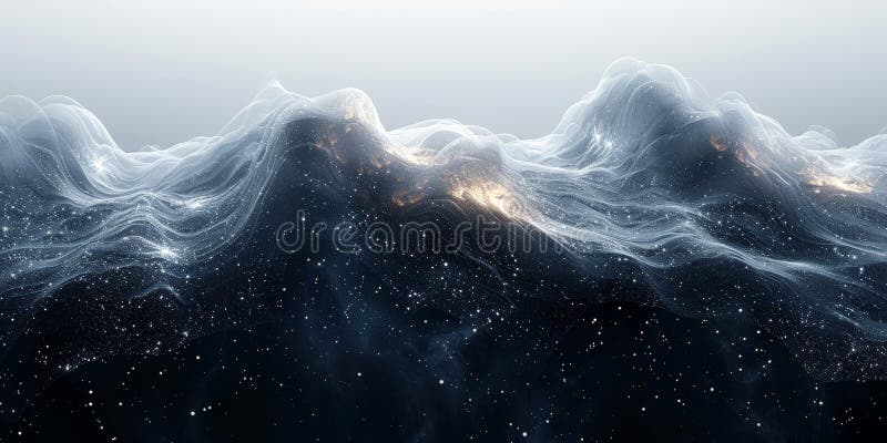 Ethereal Abstract Wave Pattern with Glowing Particles, Perfect for ...