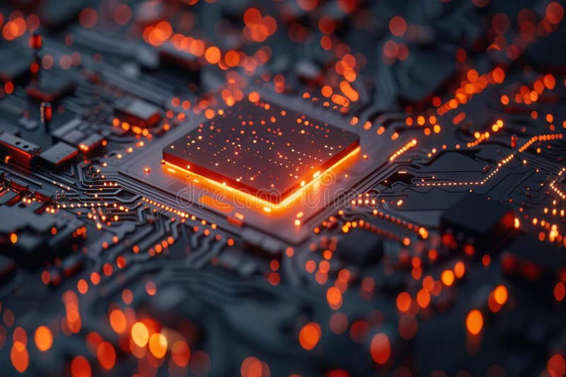 Ethereal AI Chip on a Circuit a Beacon of the Tech Revolution Stock ...