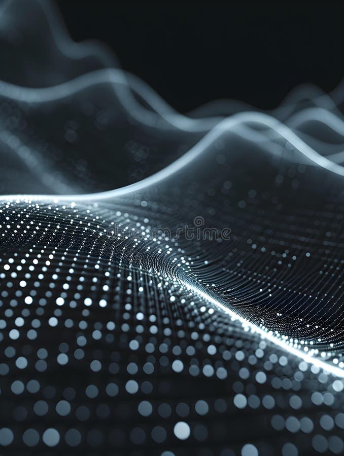 Blurred Data Science Wallpaper in Anthracite Colors. Abstract Network ...