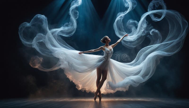 Ethereal Ballet Dancer in Motion Stock Image - Image of feminine ...