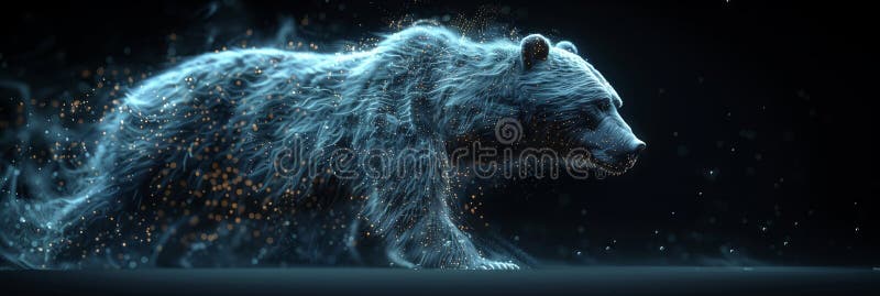 An Ethereal Bear Depicted As a Mystical Creature within a Digital ...