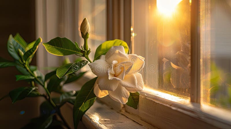Ethereal Bloom Perched on Window Sill Stock Image - Image of botanical ...