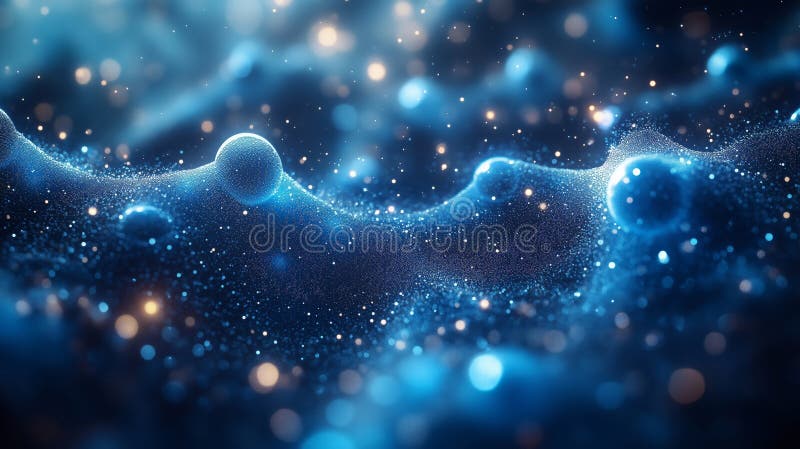 Ethereal Blue Bubble Texture with Shimmering Particles Stock Image ...
