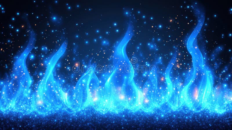 Ethereal Blue Flames: a Sparkling Abstract of Fire and Light, a ...