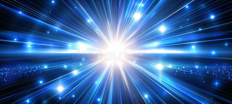 Ethereal Blue Light Burst on Dark Backdrop with Mesmerizing Cyan and ...