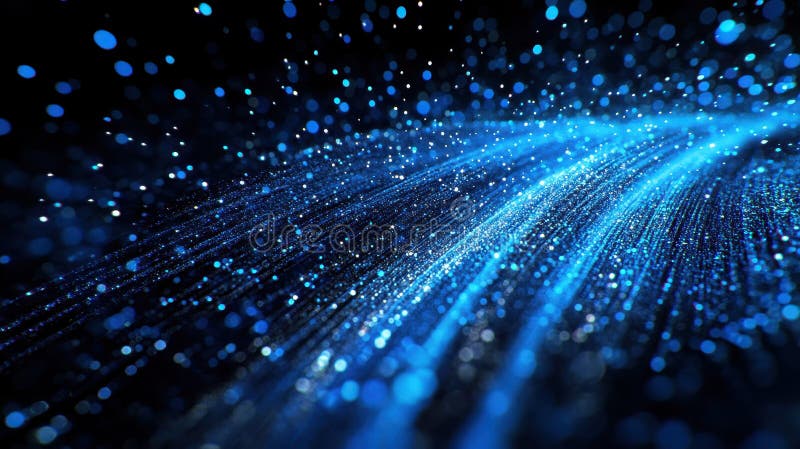 Ethereal Blue Light Stream Abstract Data Flow Digital Information ...