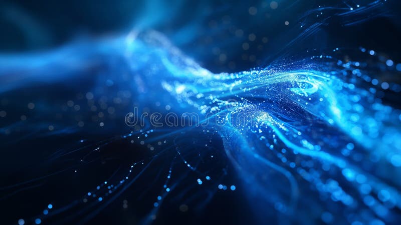 Ethereal Blue Light Trails in Dark Space Stock Image - Image of space ...