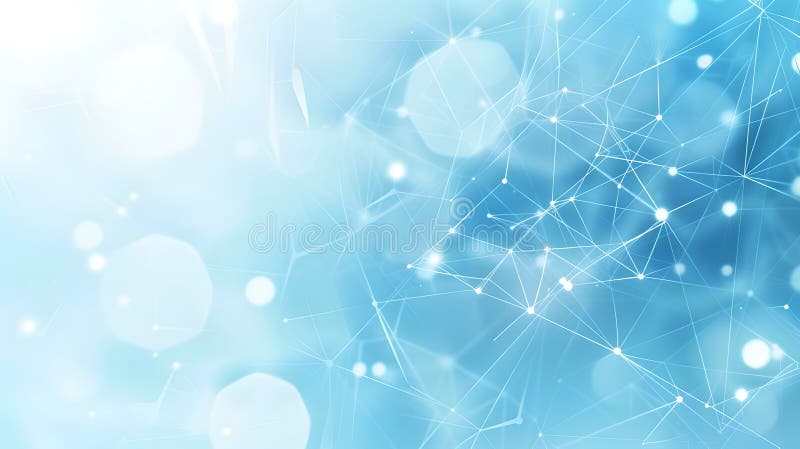 Abstract Light Blue Network Background, Soft Bokeh, Modern Digital ...