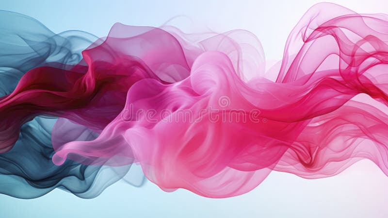 Ethereal Blue and Pink Smoke Waves Abstract Background. Stock ...
