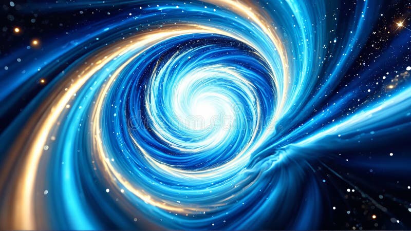 Ethereal Blue Vortex with Cosmic Swirls and Bright Stars Stock Image ...