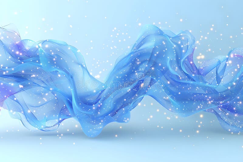 Ethereal Blue Wave with Sparkling Particles - Abstract Design for ...