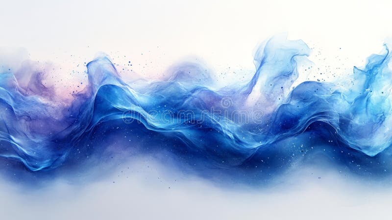 Ethereal Blue Waves with Dreamy Gradient Effect Stock Illustration ...
