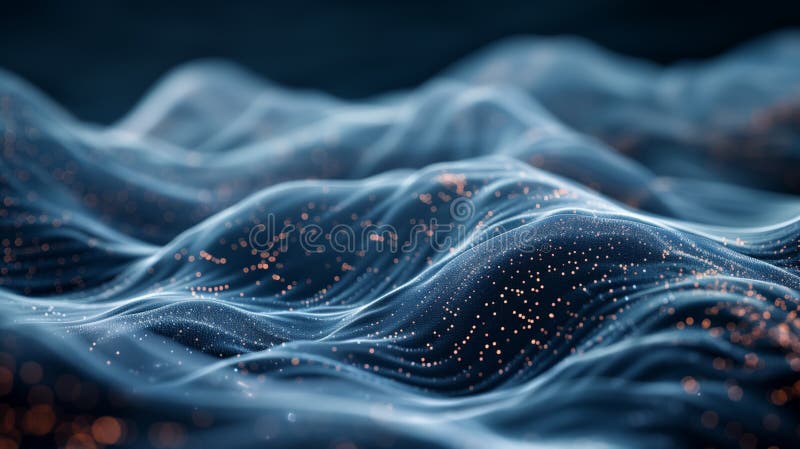 Ethereal Blue Waves of Light Undulate Gracefully Under a Starry Night ...