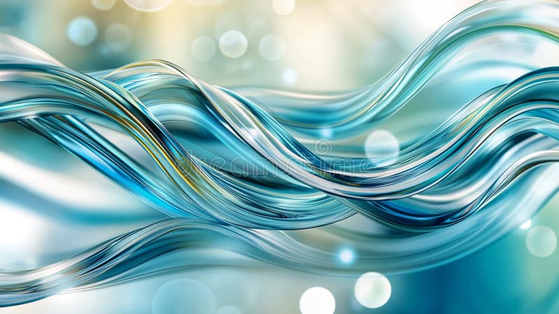 Ethereal Blue and White Abstract Waves Create Serene Flowing Motion ...