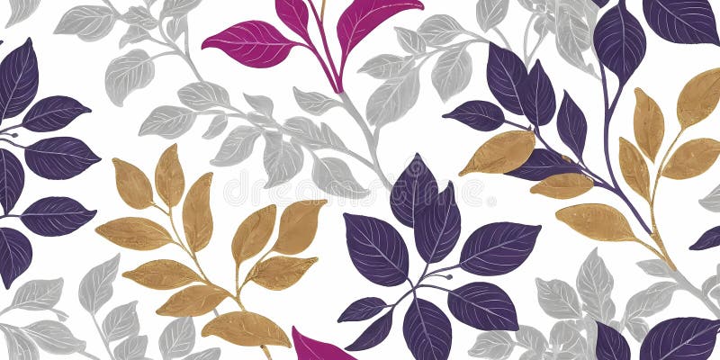 Ethereal Botanical Design with Luminous Leaves and Curved Stems ...