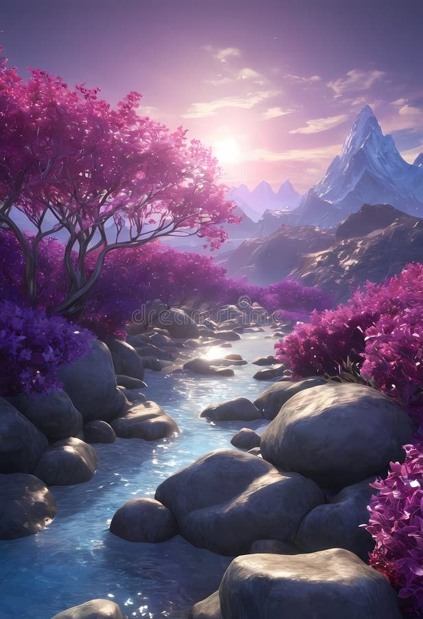 Ethereal Botanical Design with Luminous Leaves and Curved Stems ...