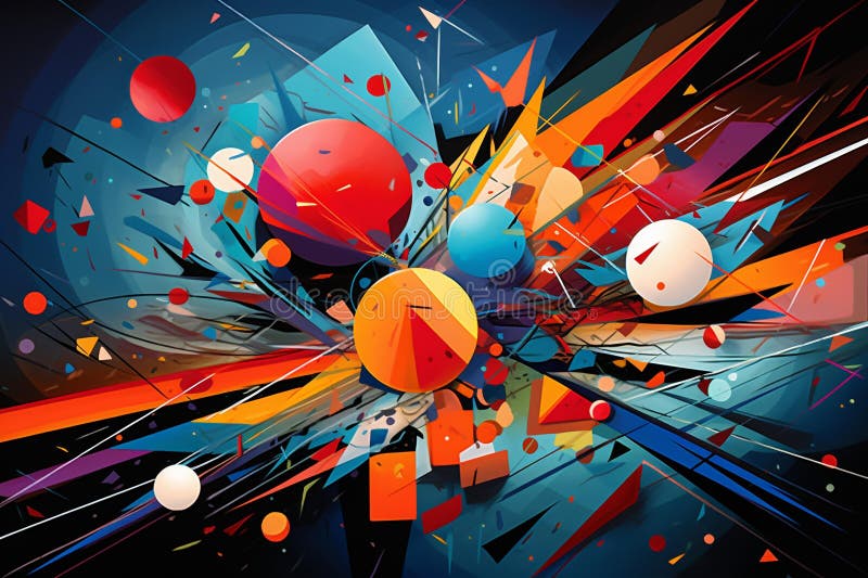 Ethereal Clash: Abstract Forces in Motion Stock Illustration ...