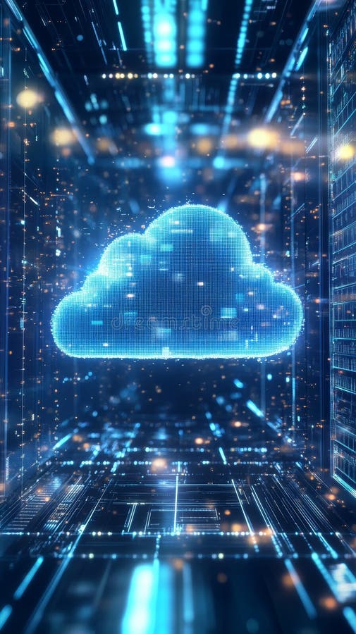 Ethereal Cloud Data Visualization Inside Digital Environment with Abstract Patterns Stock ...