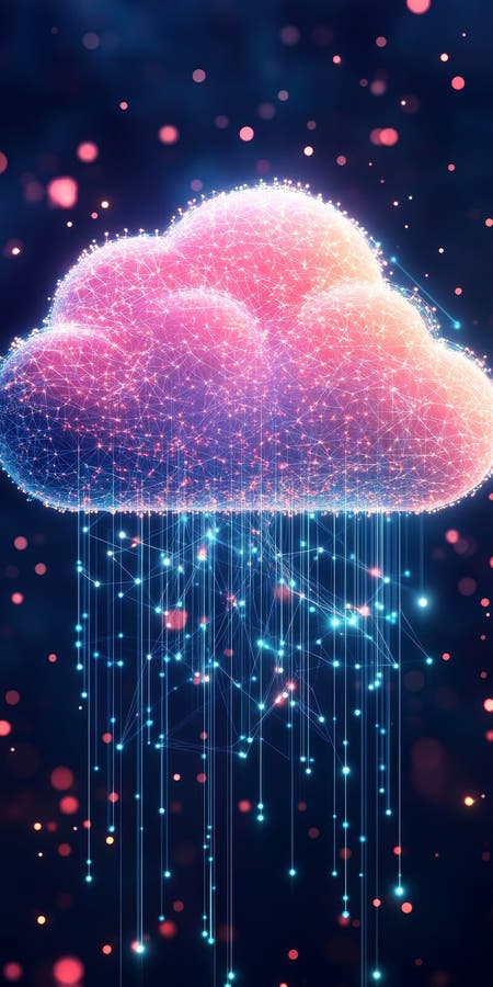 Ethereal Cloud with Streaming Data Abstract Background for Multimedia ...