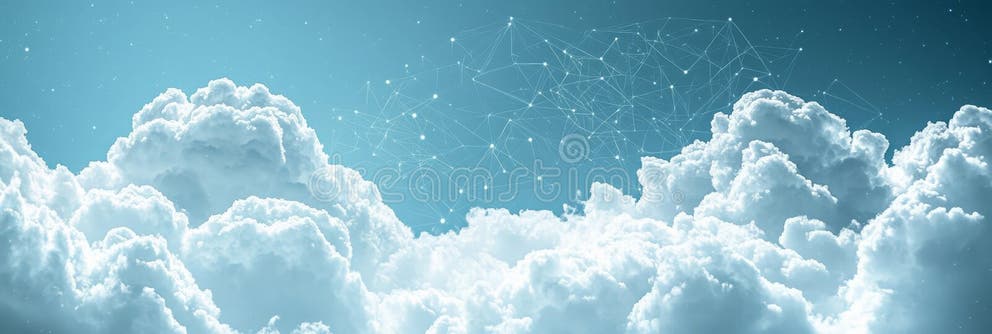 Ethereal Cloudscape with Data Streams, Cloud Computing and Multimedia Streaming Concept Stock ...