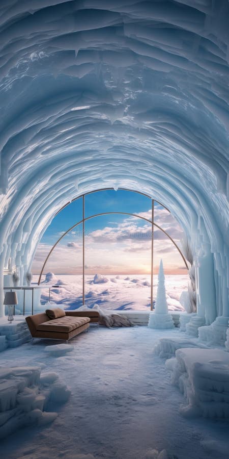 Ethereal Cloudscape Experience the Magic of an Ice Hotel Room with a ...