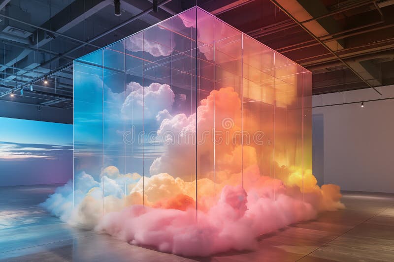 Ethereal Cloudscape Symmetry Stock Image - Image of vibrant, celestial ...