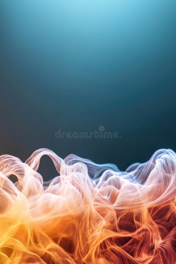 Ethereal Colorful Abstract Smoke Against a Blue Gradient Background ...
