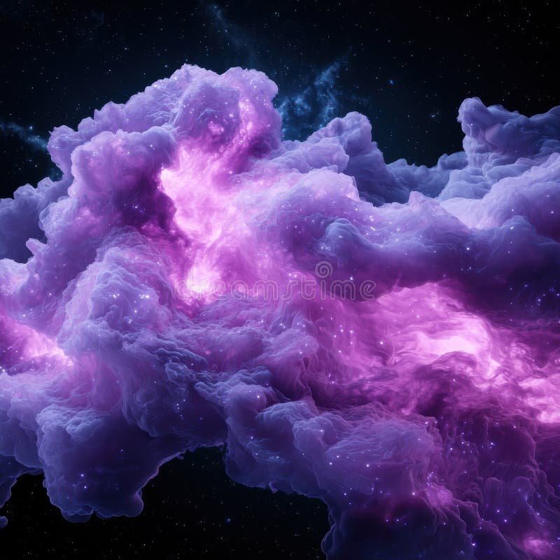 Ethereal Cosmic Cloud Formation Stock Illustration - Illustration of ...