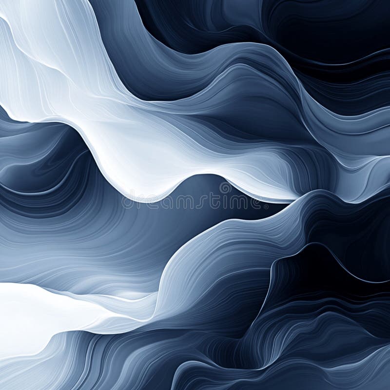 Ethereal Currents: Waves of Serenity Stock Illustration - Illustration ...