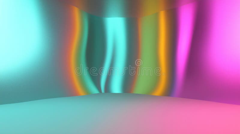 Ethereal Curved Walls with Vibrant Gradient Hues in Abstract Space ...