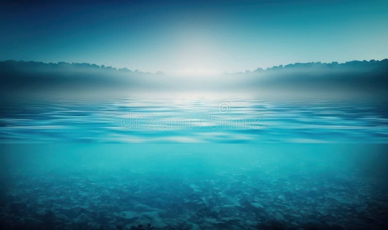 Ethereal Deep Blue Lake Water Abstract Background for Posters and Web ...