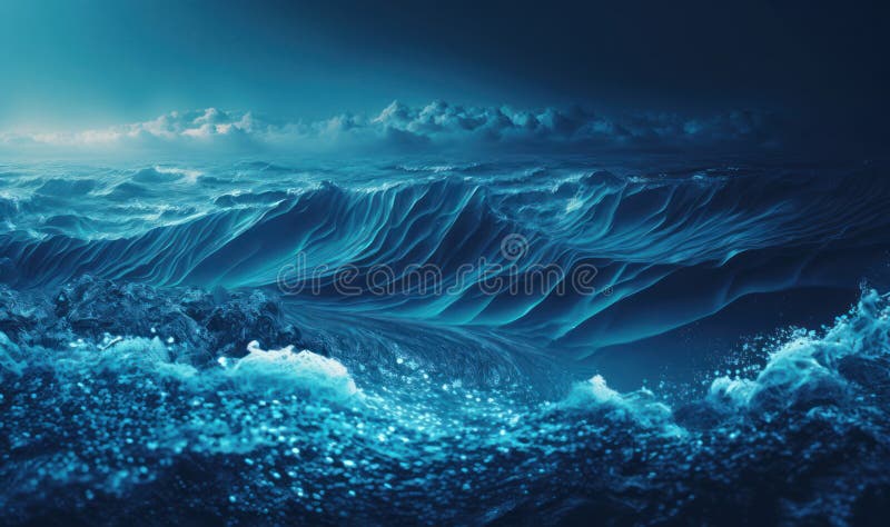 Ethereal Deep Blue Sea Water Texture for Dreamy Backgrounds. Stock ...