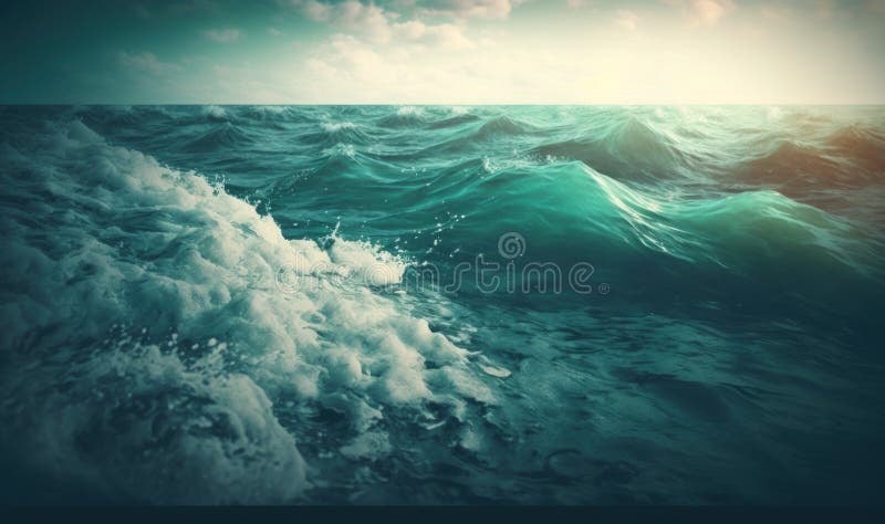 Ethereal Deep Sea Waves Texture for Dreamy Designs. Stock Illustration ...