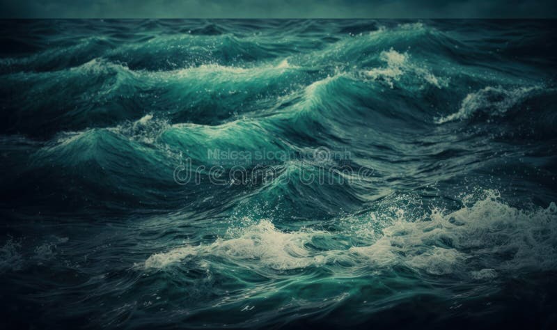 Ethereal Deep Sea Waves Texture for Dreamy Designs. Stock Illustration ...