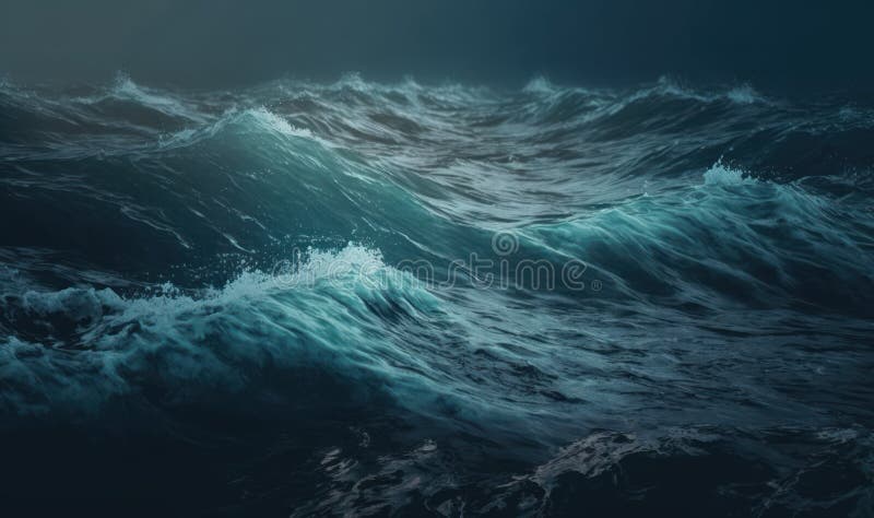Ethereal Deep Sea Waves Texture for Dreamy Designs. Stock Illustration ...