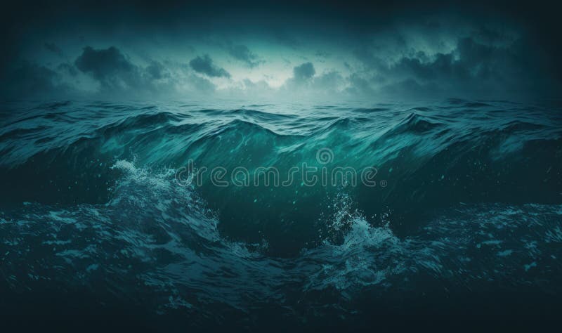 Ethereal Deep Sea Waves Texture for Dreamy Designs. Stock Illustration ...