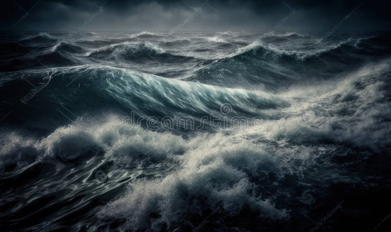Ethereal Deep Sea Waves Texture for Dreamy Designs. Stock Illustration ...