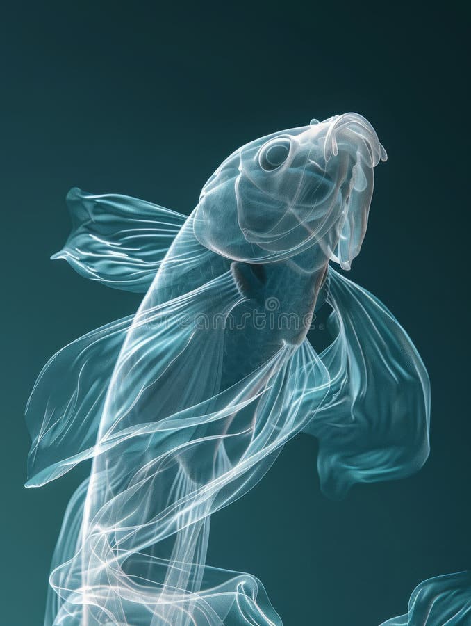 Ethereal Depiction of a Translucent Fish in Fluid Motion. Stock Photo ...