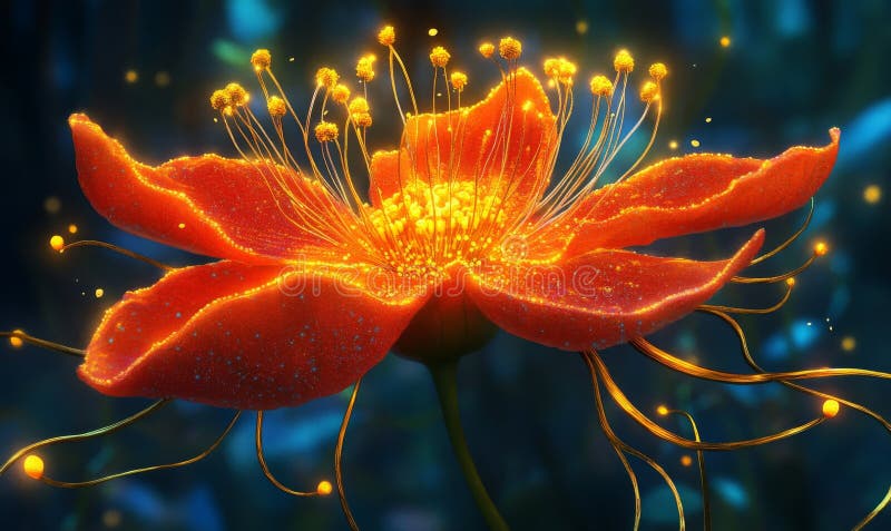 Ethereal Design Elements Combine with a Glowing Flower and Dark ...