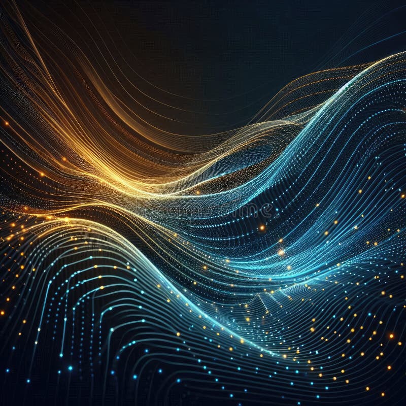 Ethereal Digital Network Tech Waves Background Abstract Artificial Intelligence Data Transfer ...